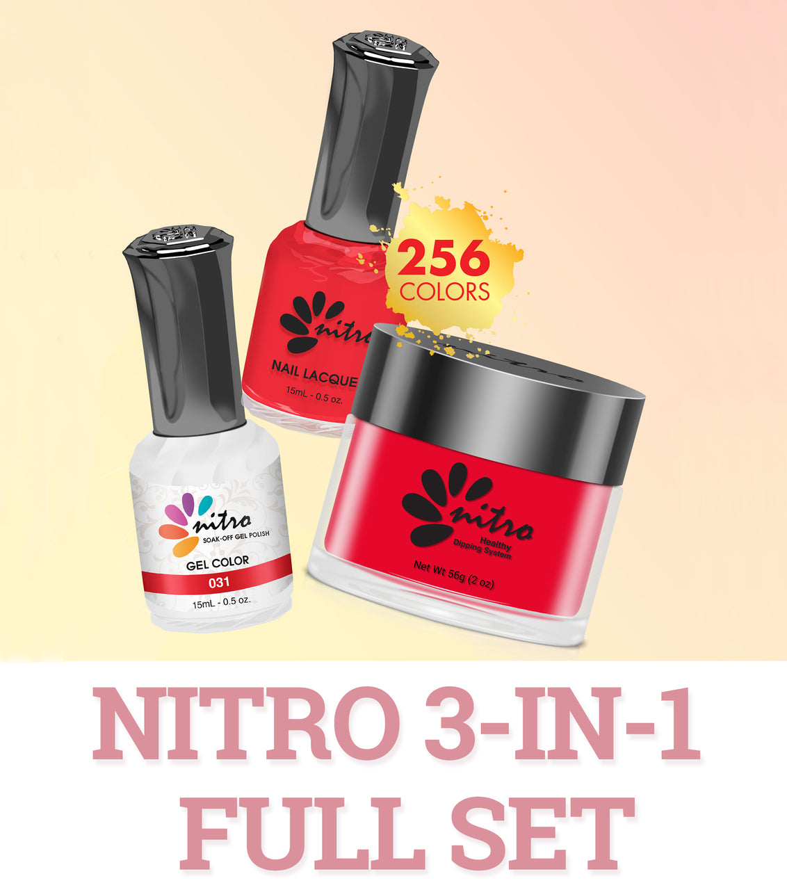 Nitro Dip 3 in 1 (256 Collection) Full Set (Powder + Gel + Polish) - 2 ...